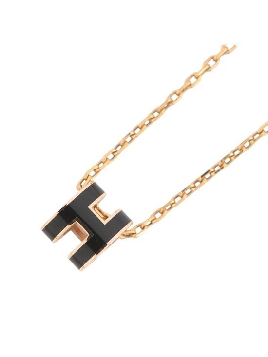 Hermes | Jewelry | Hermes Necklace Mini Pop Black Gold | Poshmark